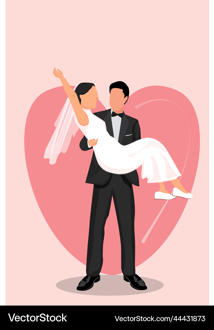 Cartoon wedding couple Royalty Free Vector Image