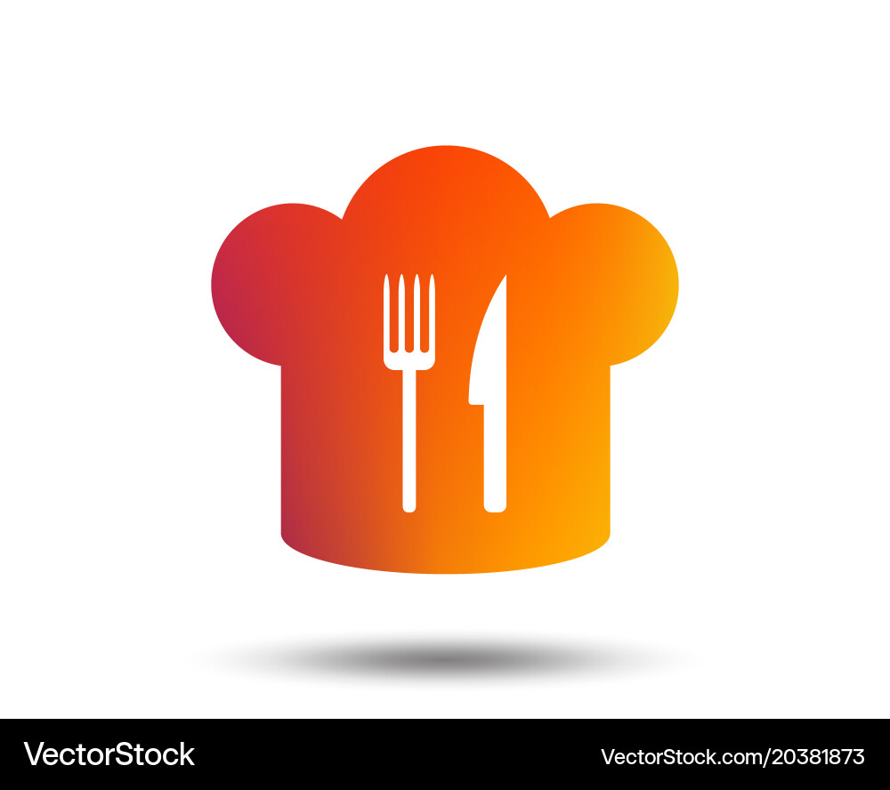 Chef hat sign icon cooking symbol Royalty Free Vector Image