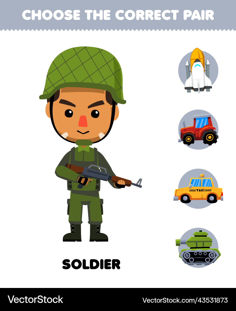 Education game for children choose the correct Vector Image