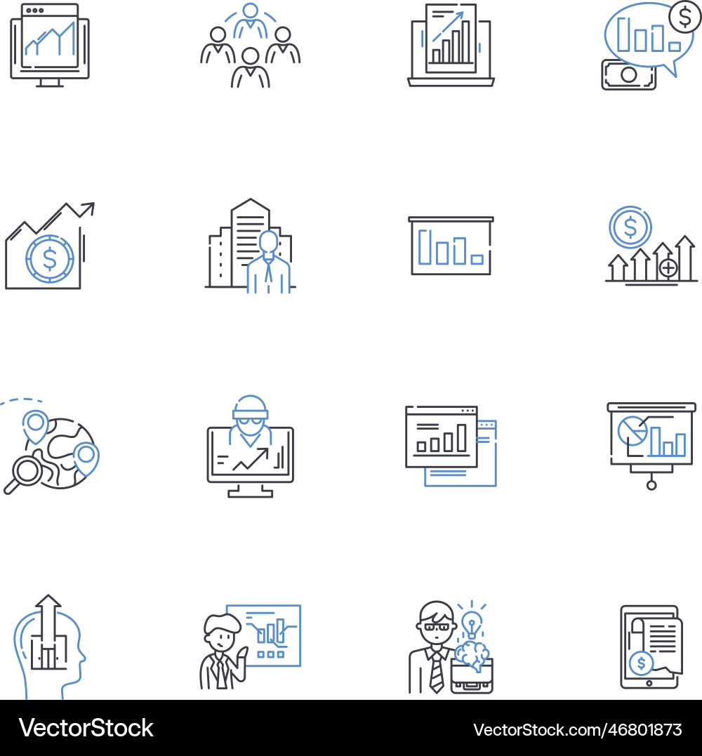Enrichment line icons collection growth Royalty Free Vector
