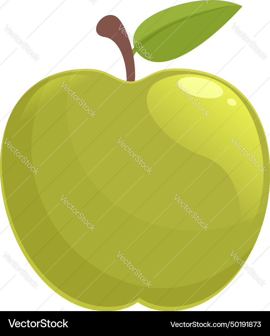 Green apple element icon cartoon produce Vector Image