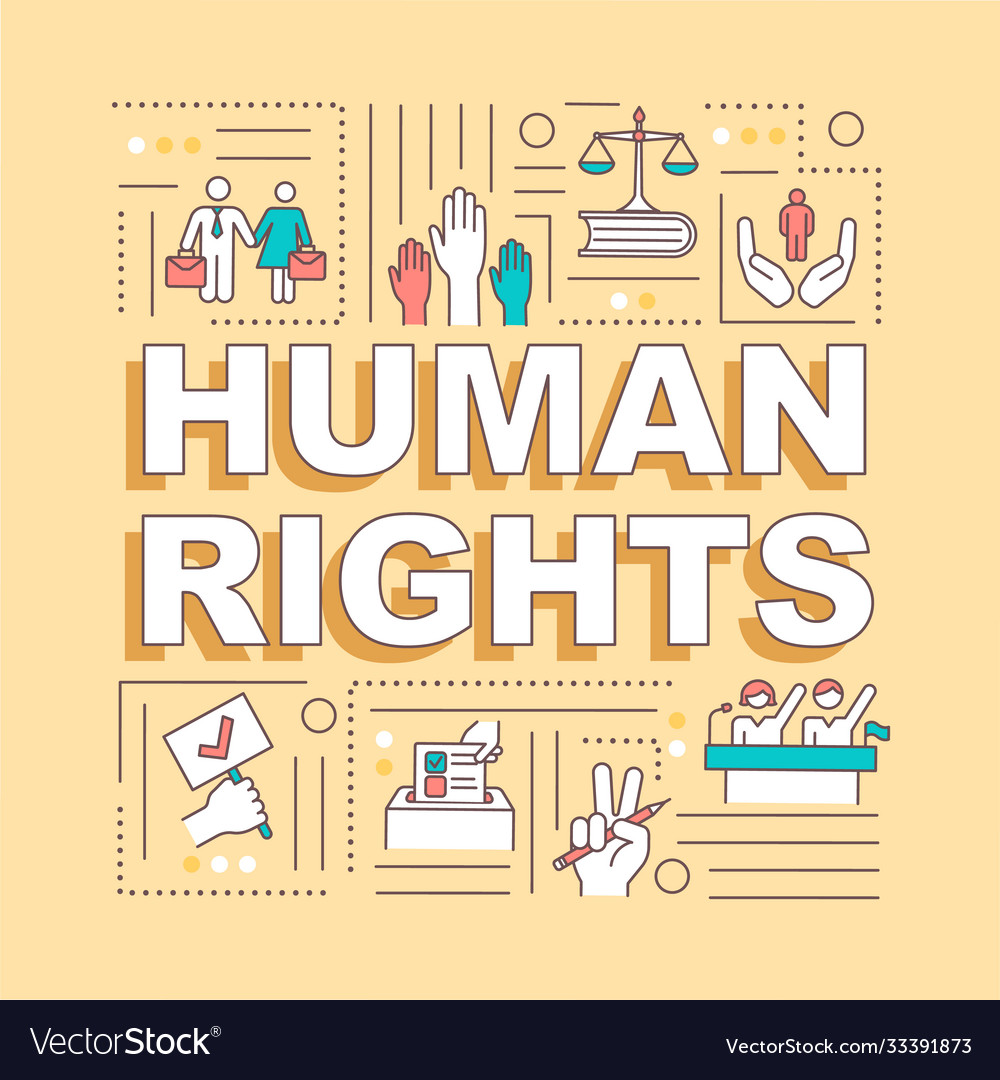 Human rights word concepts banner Royalty Free Vector Image