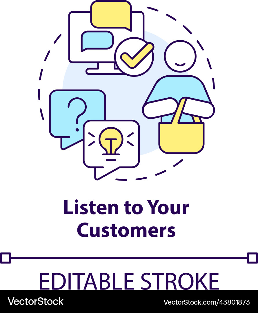 Listen to your customers concept icon Royalty Free Vector