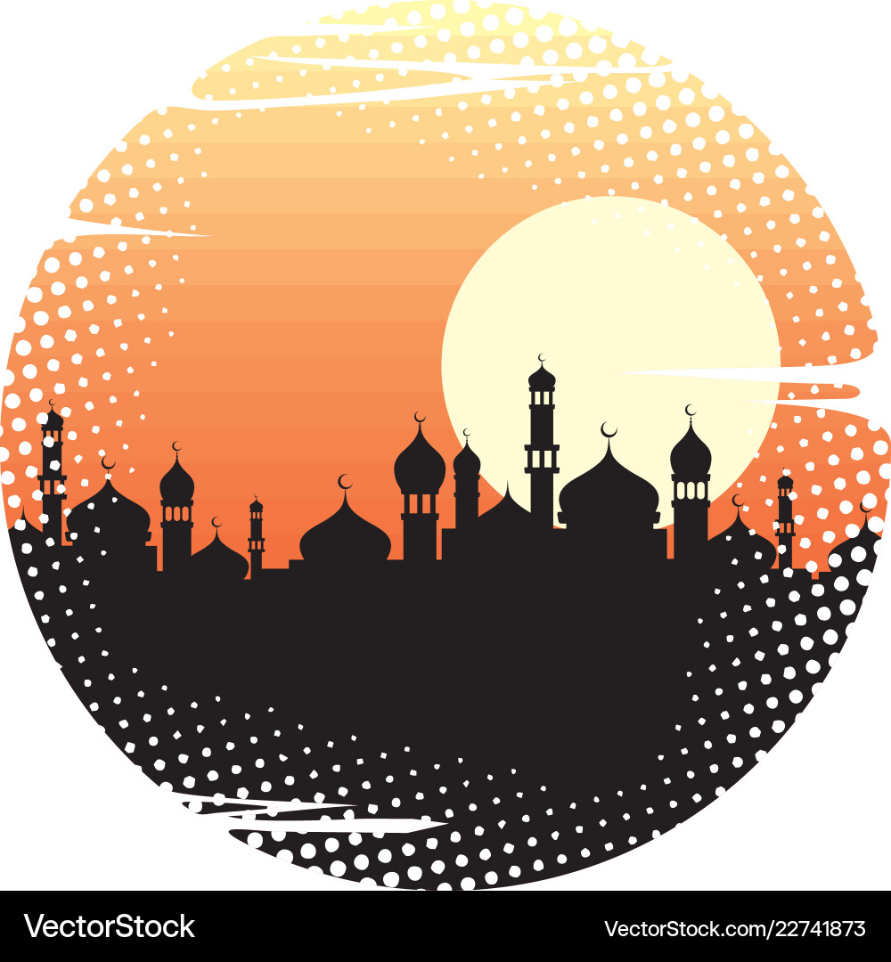 Muslim islam mosque theme sign Royalty Free Vector Image