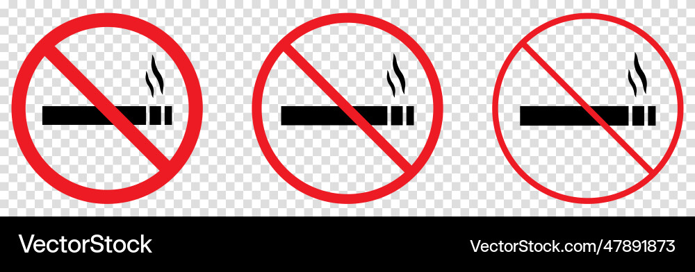 No smoking icon set stop smoking symbol Royalty Free Vector