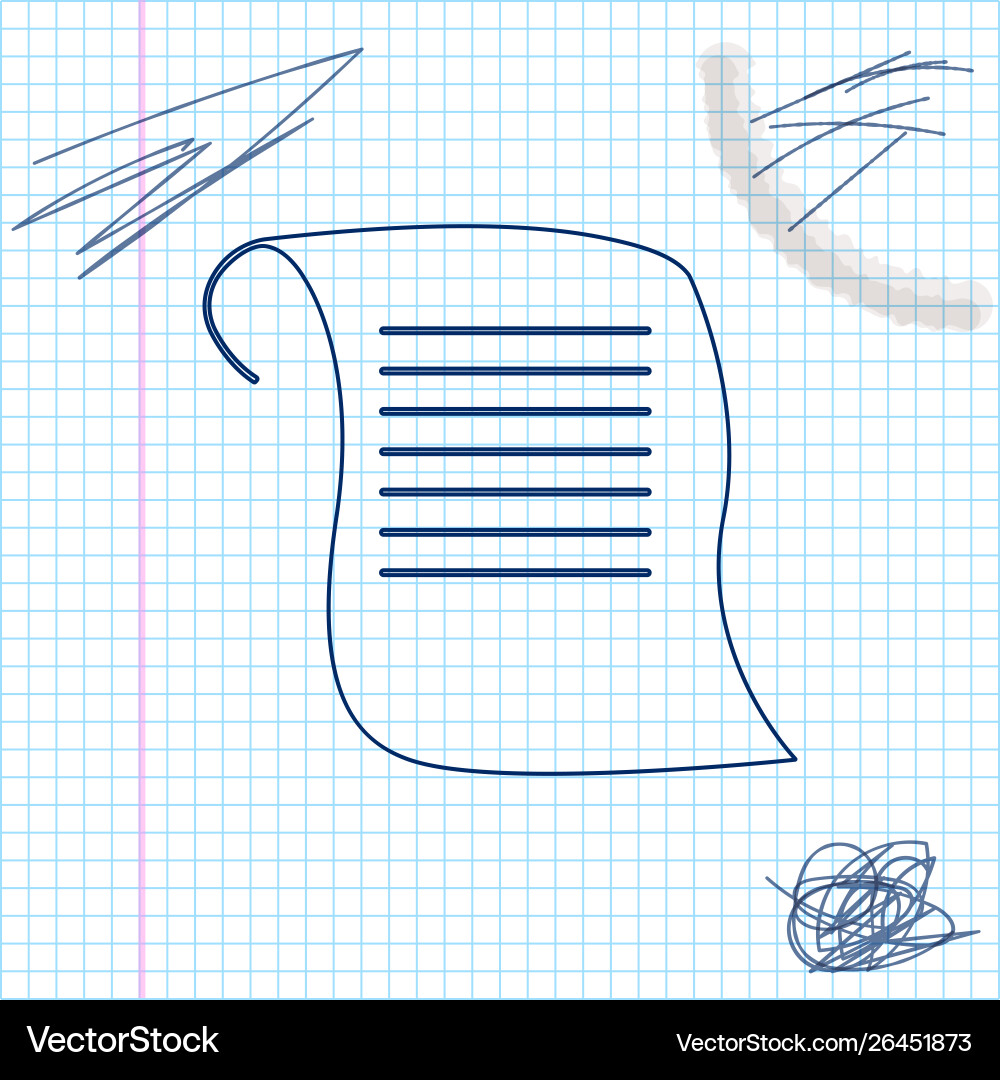 Paper scroll line sketch icon isolated on white Vector Image