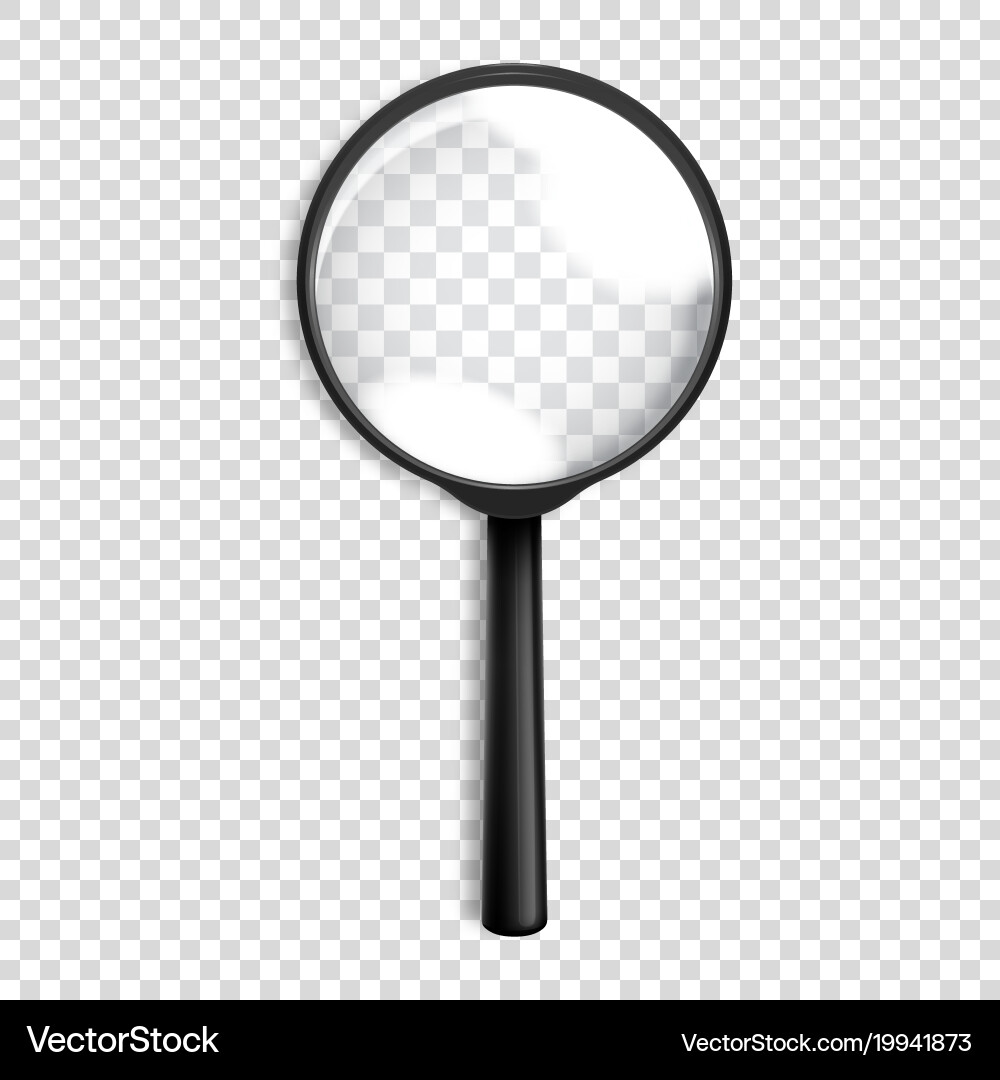 Photo-realistic 3d black magnifying glass Vector Image