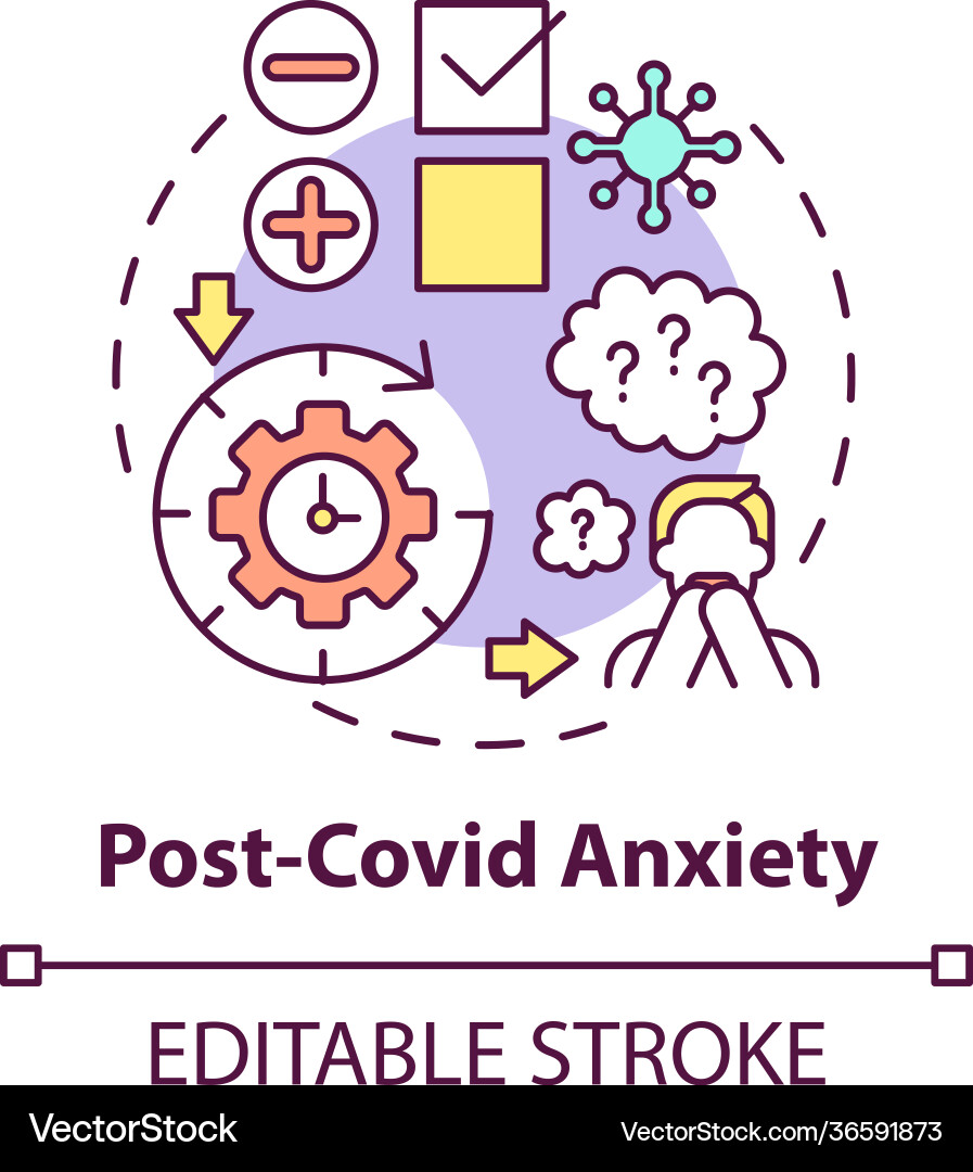 Post-covid anxiety concept icon Royalty Free Vector Image