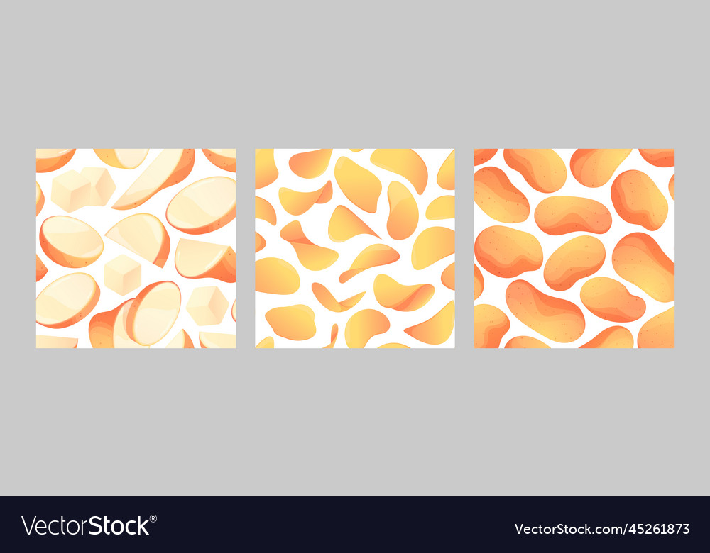 Potato pattern seamless print collection Vector Image
