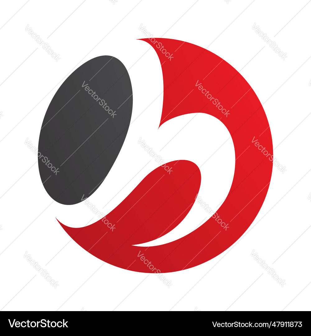 Red and black circle shaped letter h icon Vector Image