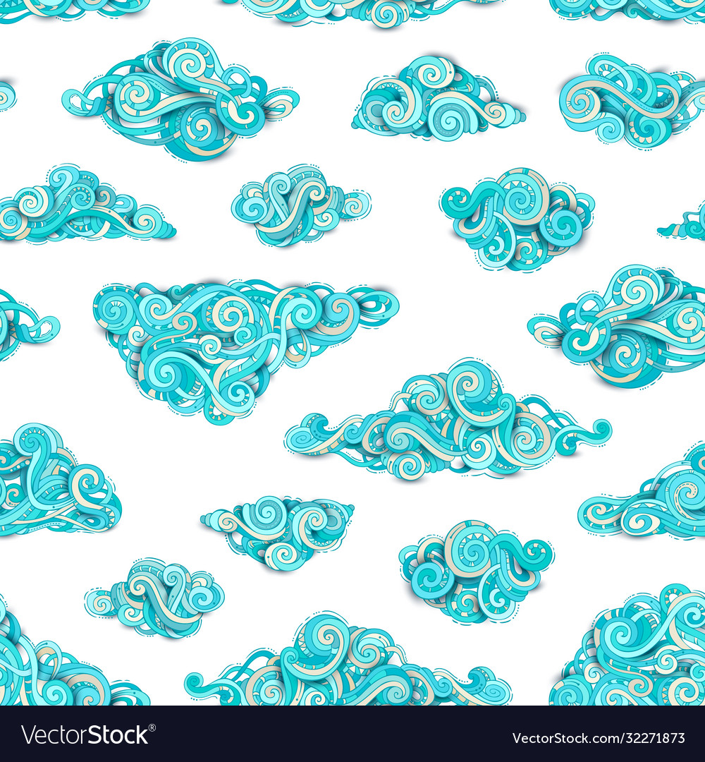 Seamless clouds pattern Royalty Free Vector Image