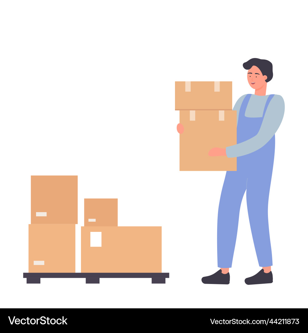 Storekeeper inventory and goods supply Royalty Free Vector