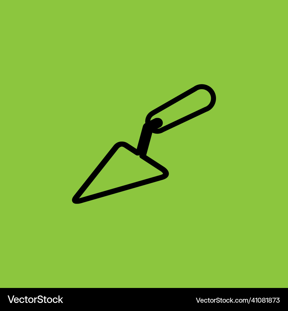 Trowel icon isolated on green background Vector Image
