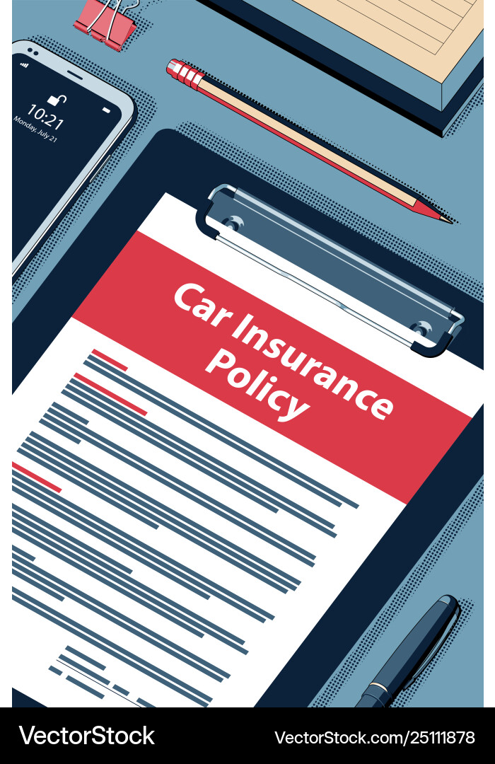 Car insurance policy - halftone isometric Vector Image