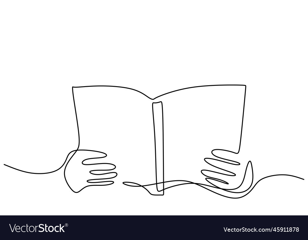Continuous one line drawing of hand holding Vector Image