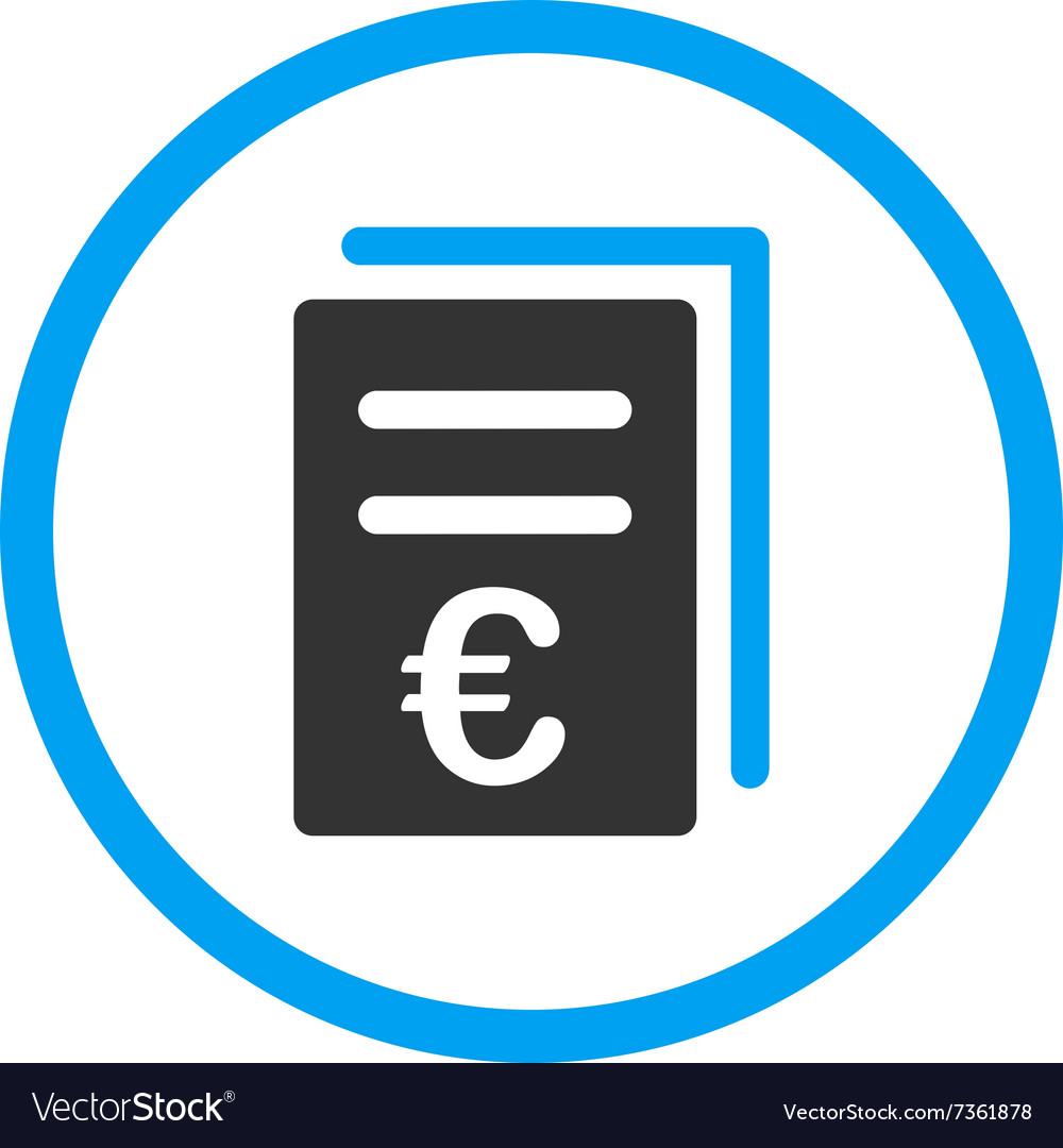 Euro catalog list rounded icon Royalty Free Vector Image