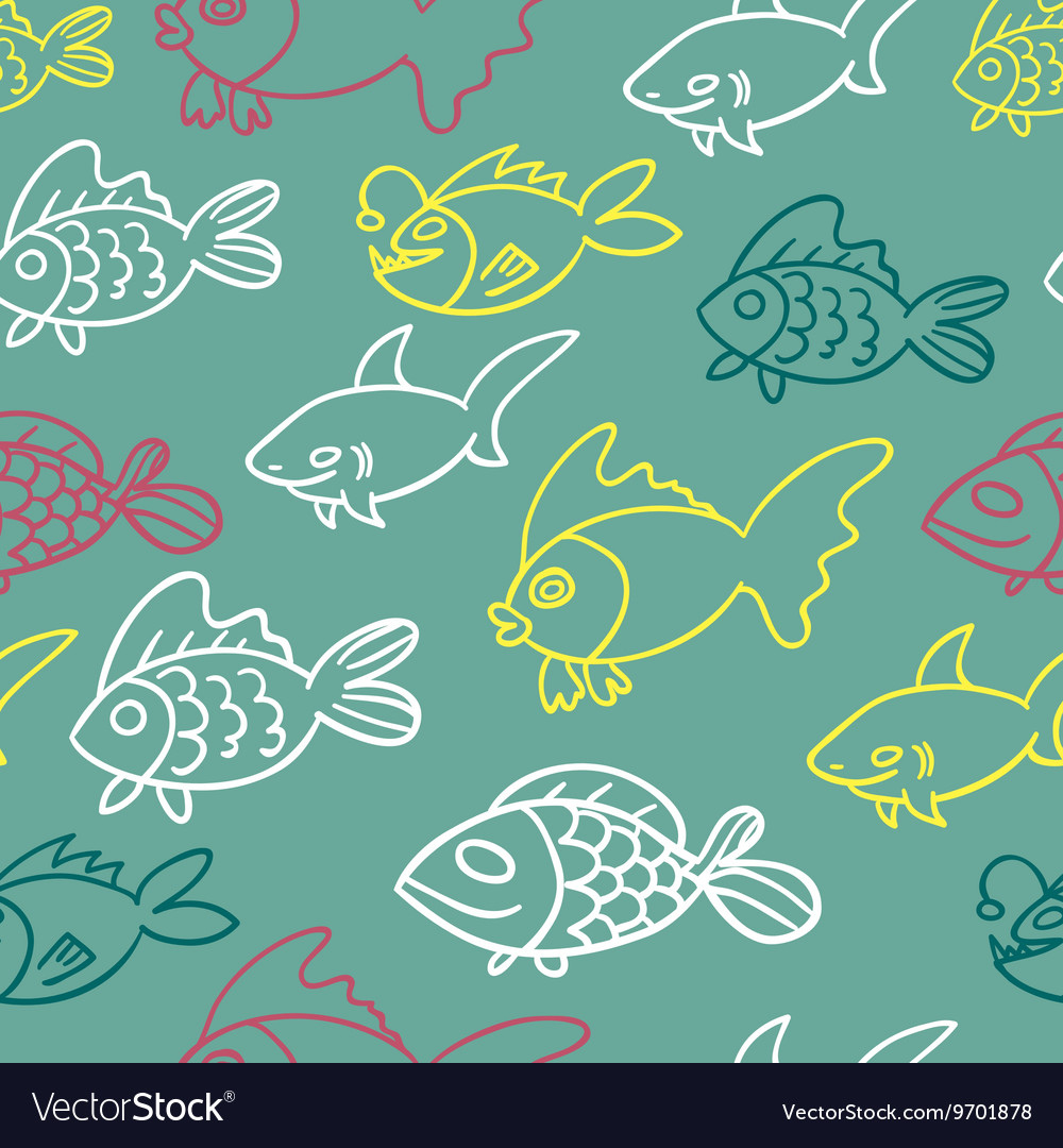 Fish doodle Royalty Free Vector Image - VectorStock