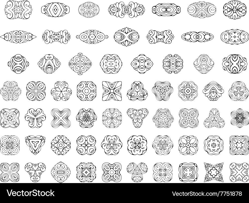 Set of ornamental geometric design elements Vector Image