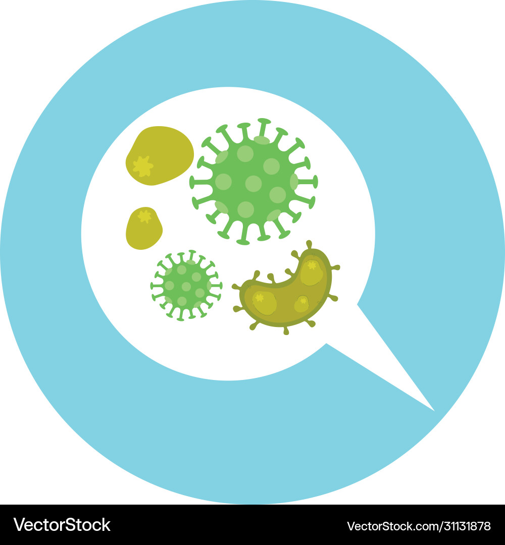 Speech bubble with particles covid 19 Royalty Free Vector