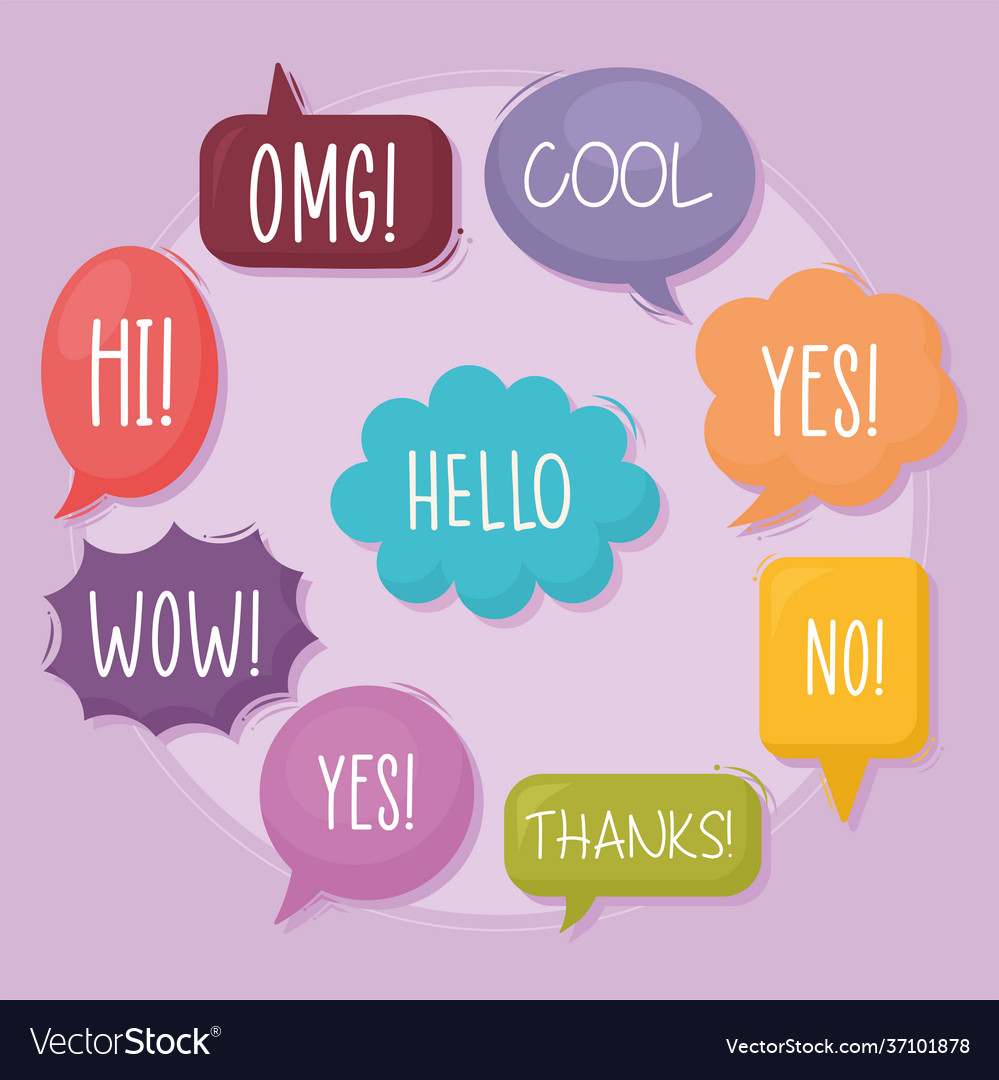 Text balloon bundle Royalty Free Vector Image - VectorStock