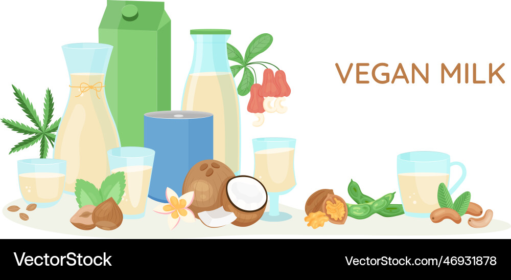 Vegan milk advertising background Royalty Free Vector Image