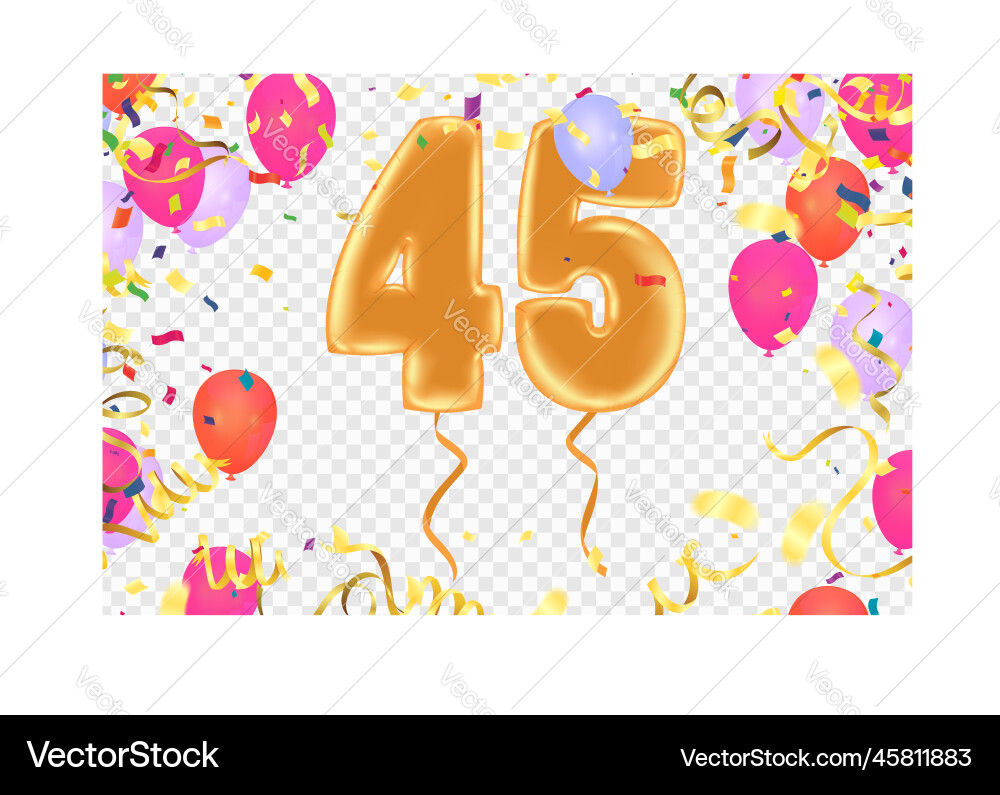 45 birthday happy congratulations poster Vector Image