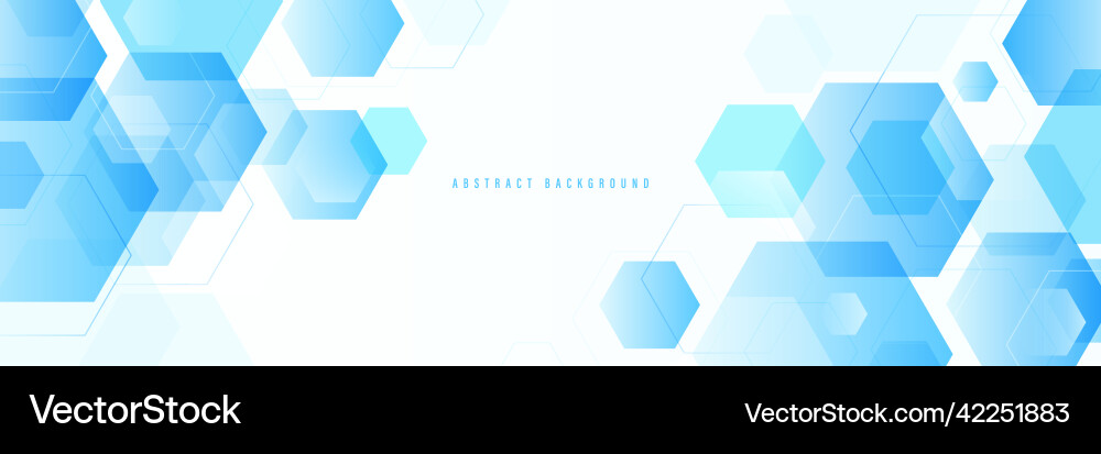 Abstract blue geometric hexagon shapes on white Vector Image