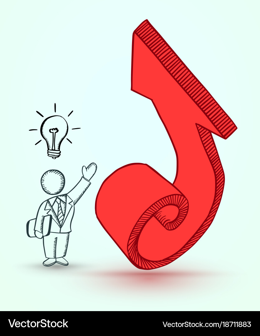 Business man with arrow drawn style Royalty Free Vector