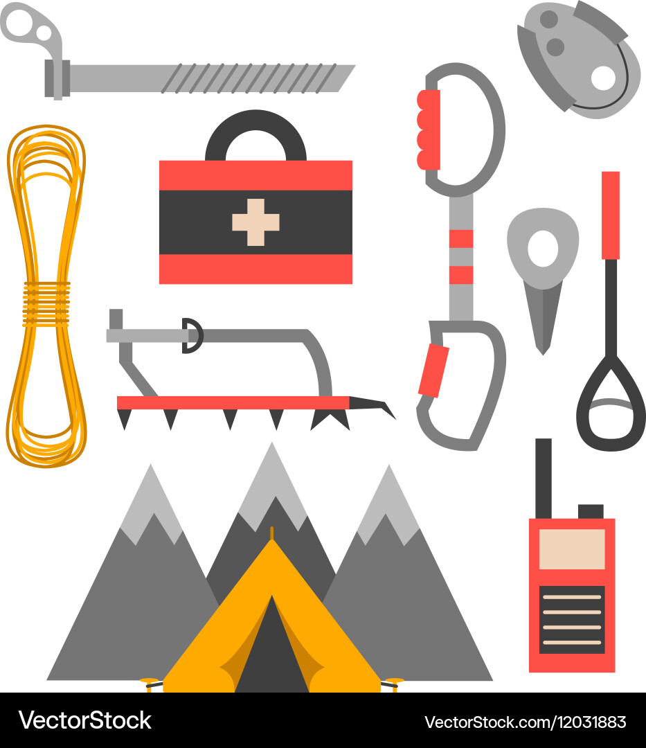 Climbing set Royalty Free Vector Image - VectorStock