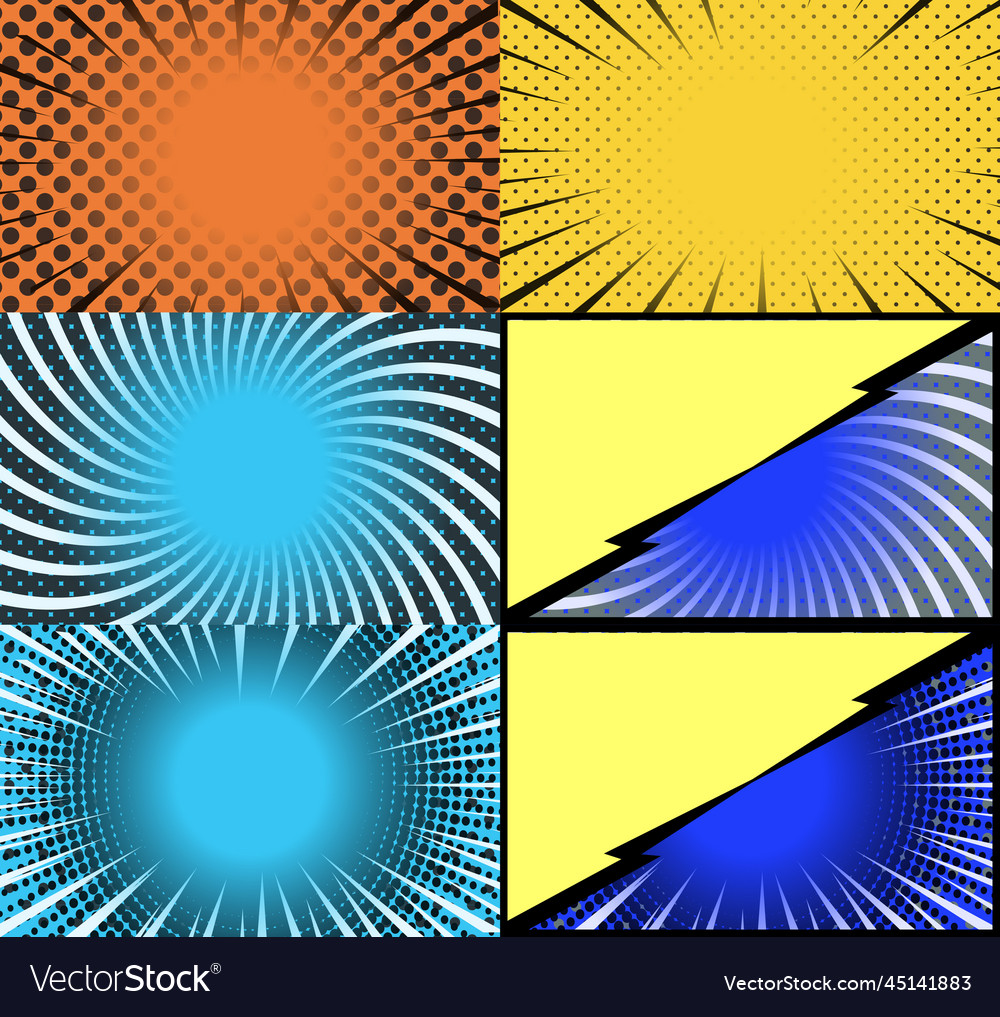 Comic book colorful frames background Royalty Free Vector