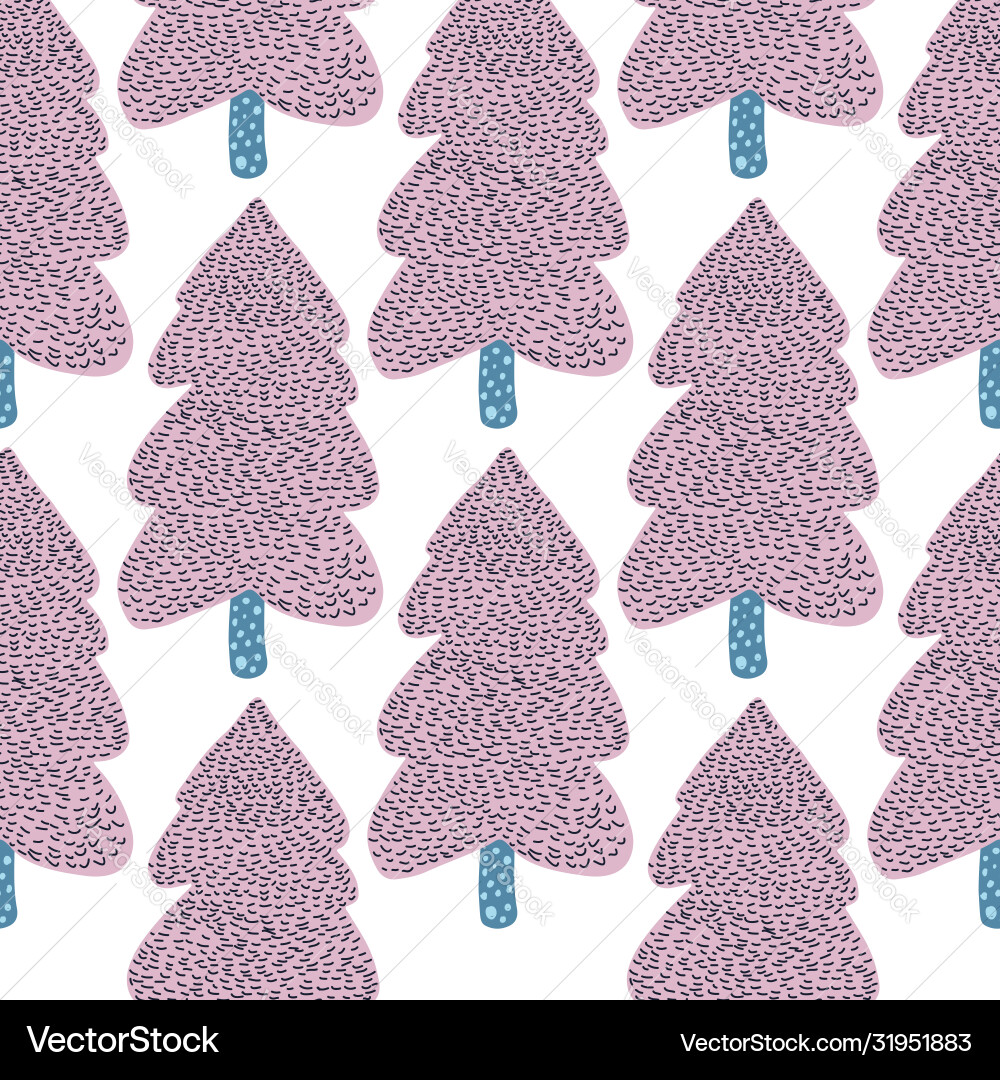 Creative winter pine tree seamless pattern Vector Image