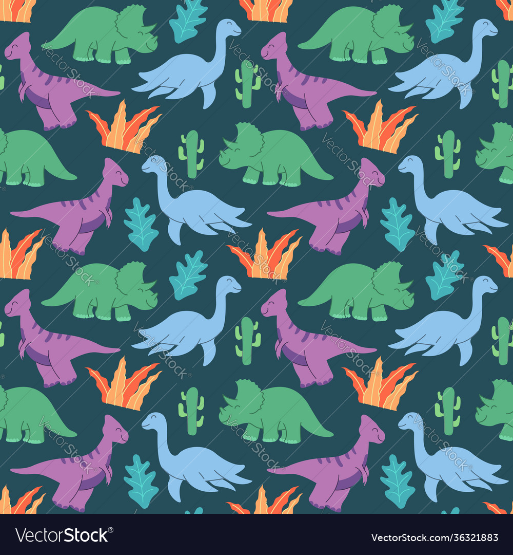 Dinosaur seamless pattern seamless pattern Vector Image