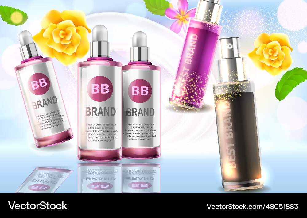 Essence contained ads glass bottle template Vector Image