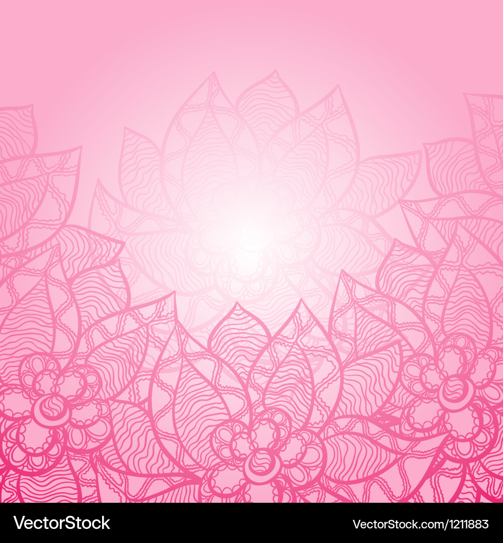 Floral background with abstract hand drawn flowers