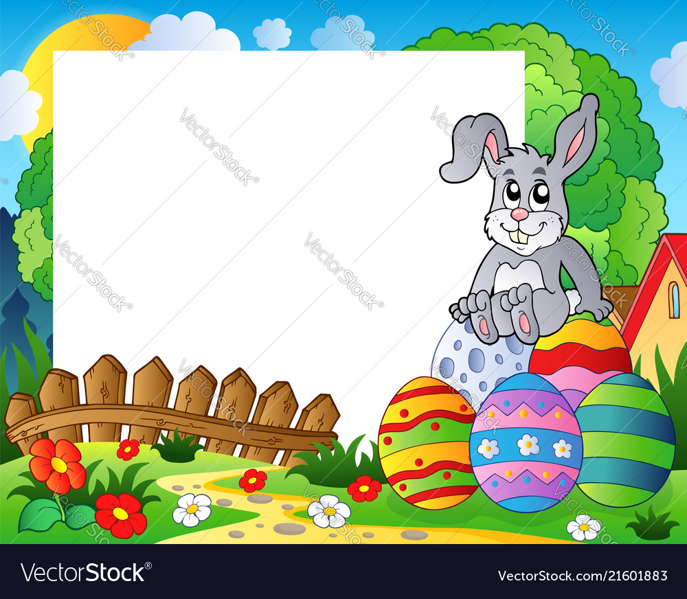 Frame with easter bunny theme 5 Royalty Free Vector Image