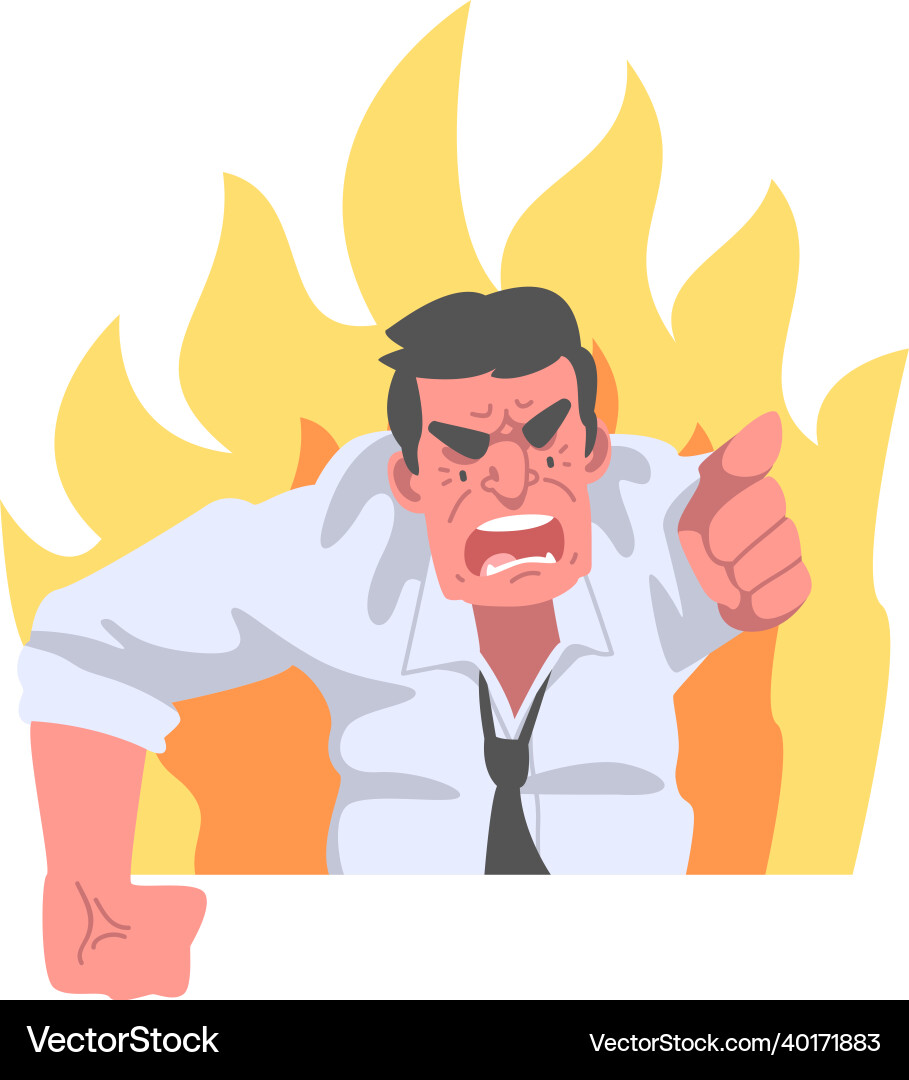 Furious chief screaming and yelling in anger Vector Image