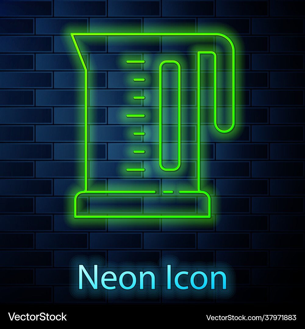 Glowing neon line electric kettle icon isolated Vector Image