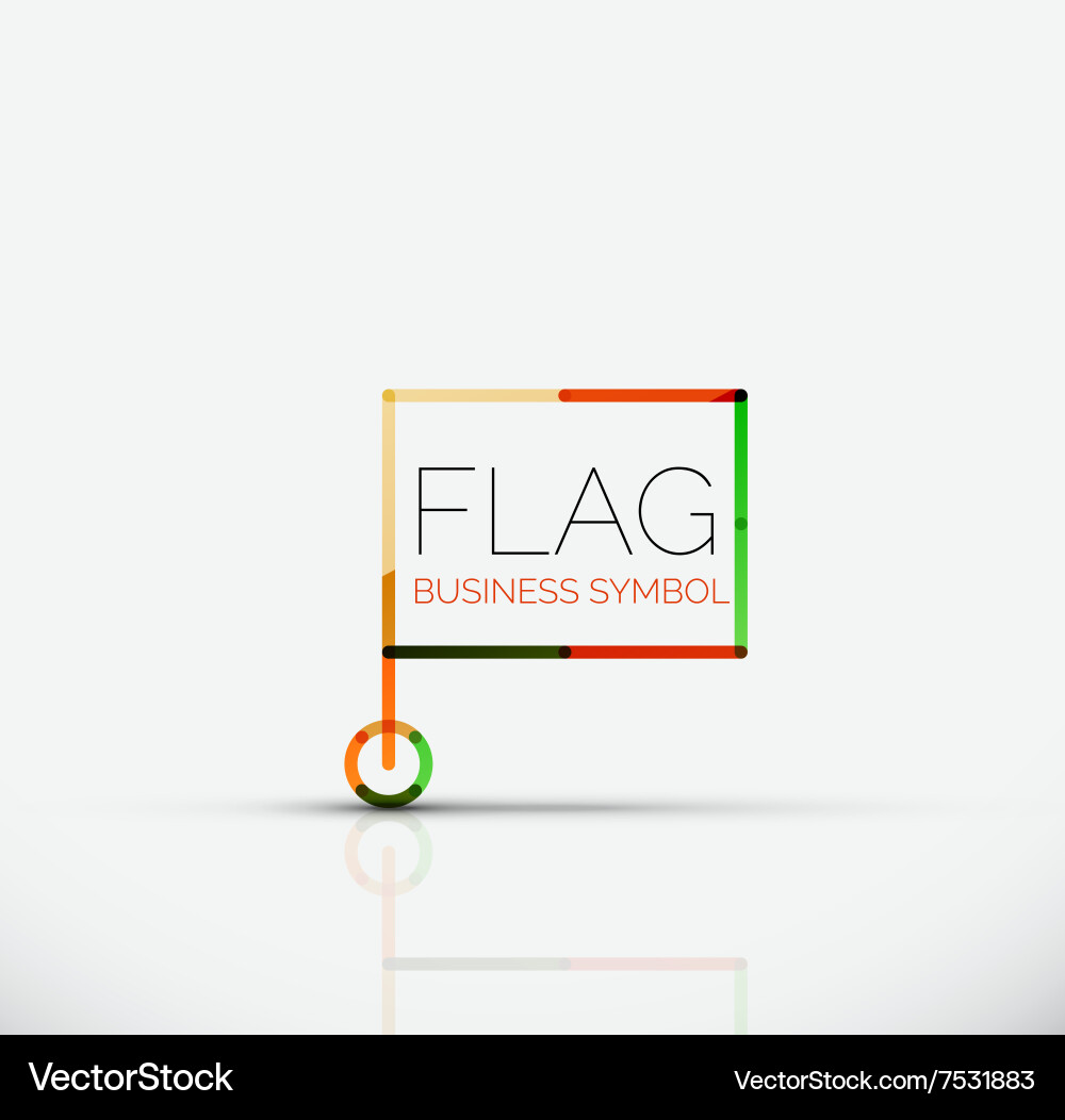 Logo flag abstract linear geometric business icon Vector Image