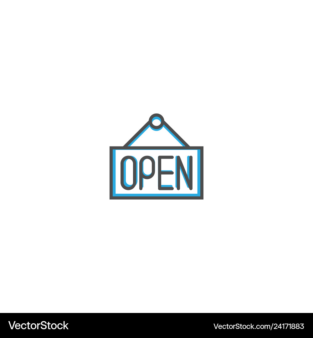 Open icon line design business Royalty Free Vector Image