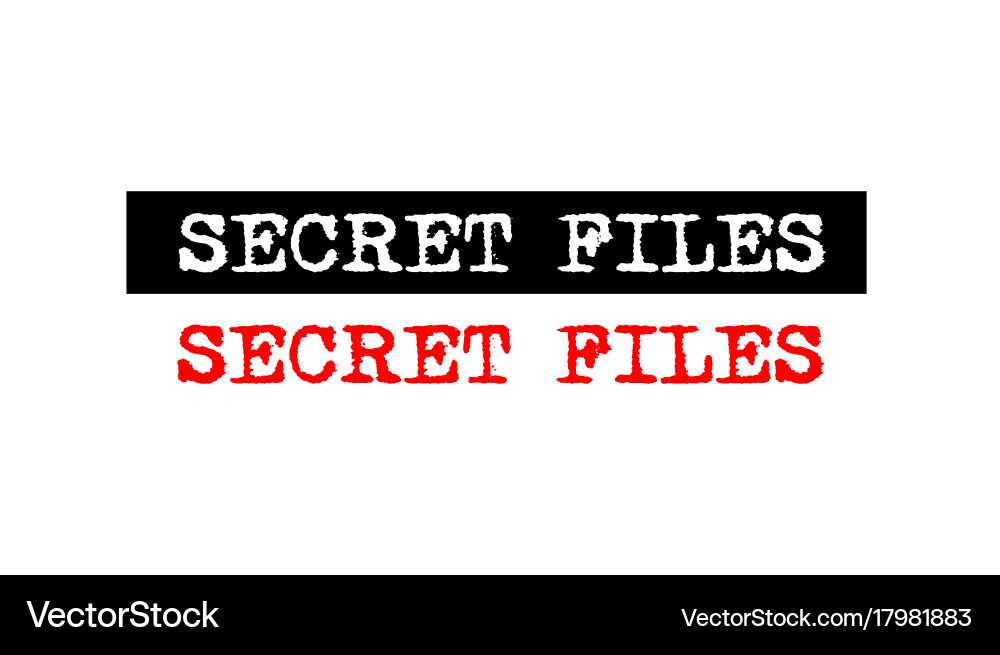 Secret files rubber stamp badge with typewriter Vector Image