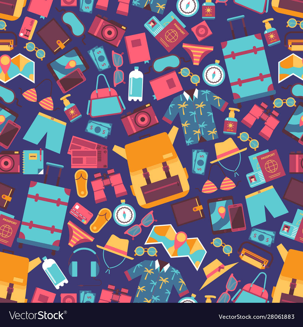 Summer vacation seamless pattern Royalty Free Vector Image