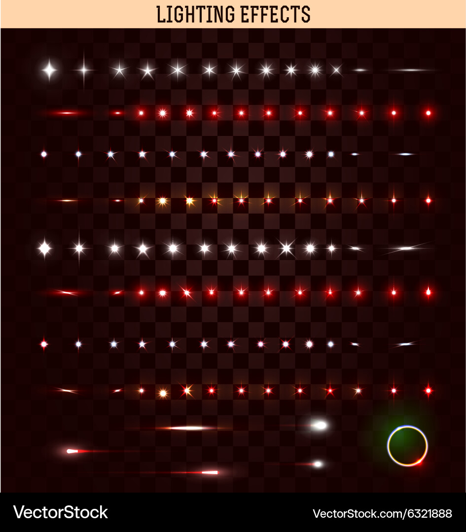 Big set of lighting isolated effects magic bright Vector Image