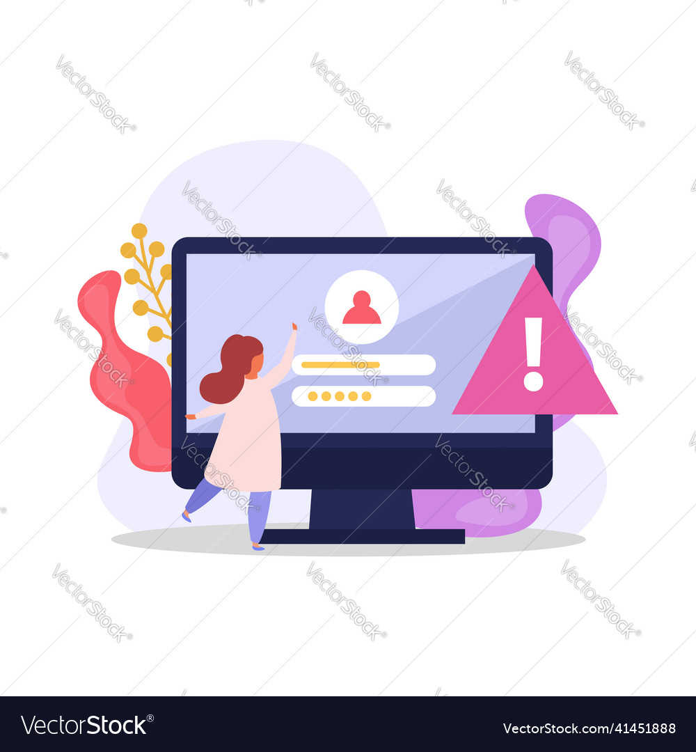Computer user flat composition Royalty Free Vector Image