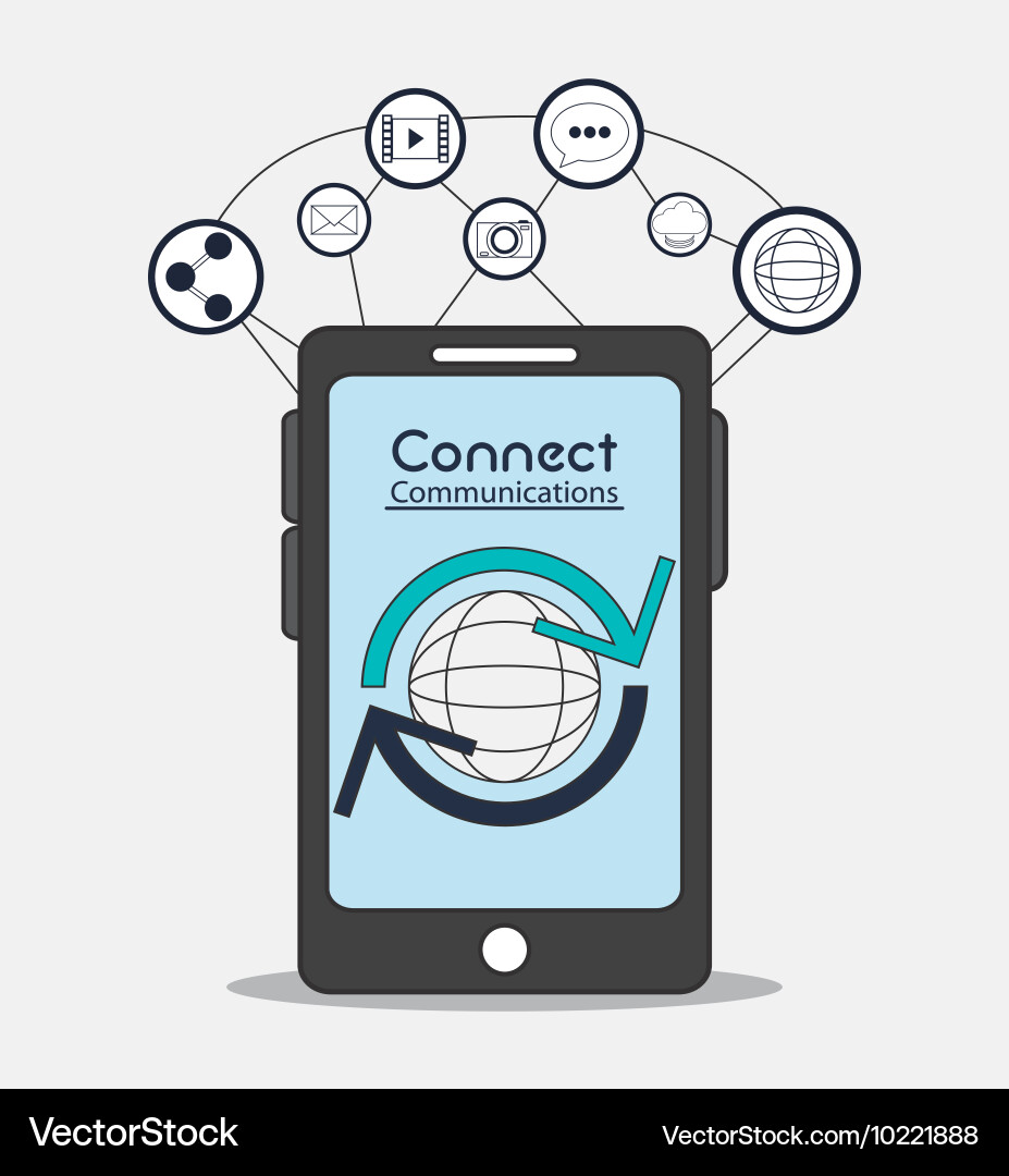 Connect communications social network icon Vector Image