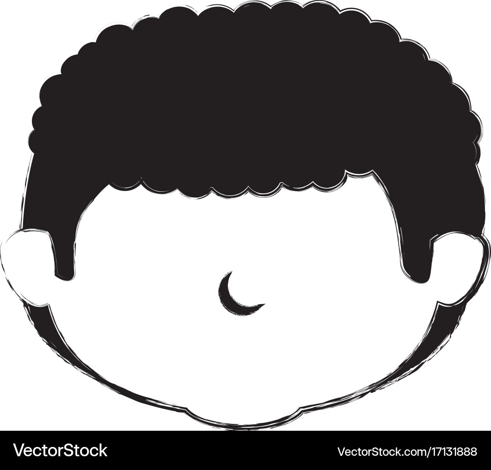 Cute little boy head character Royalty Free Vector Image