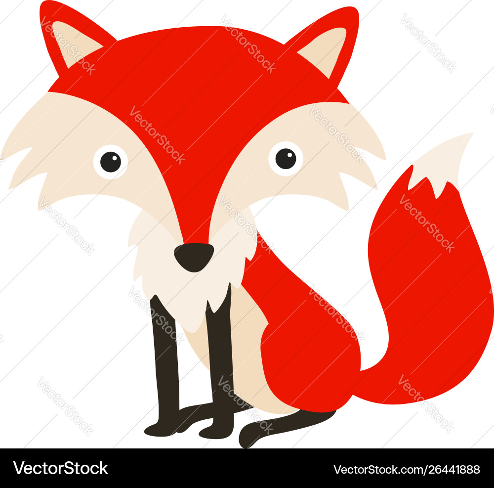 Funny Fox On White Background Royalty Free Vector Image