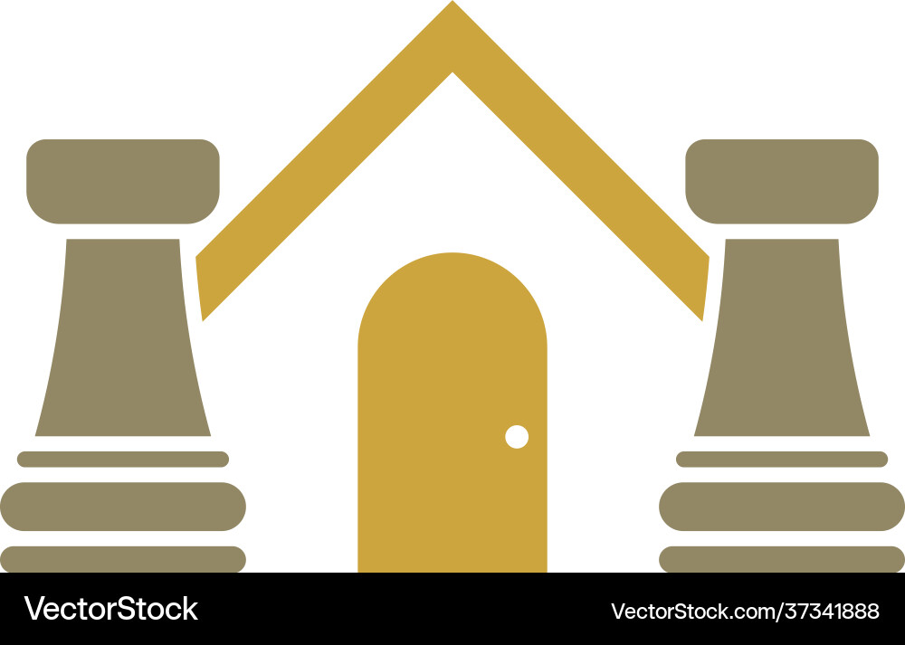House chess logo design creative chess logo Vector Image