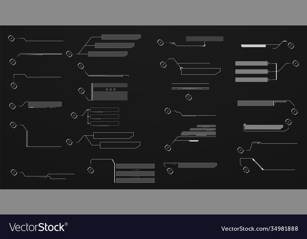 Information touch callout headers elements hud Vector Image
