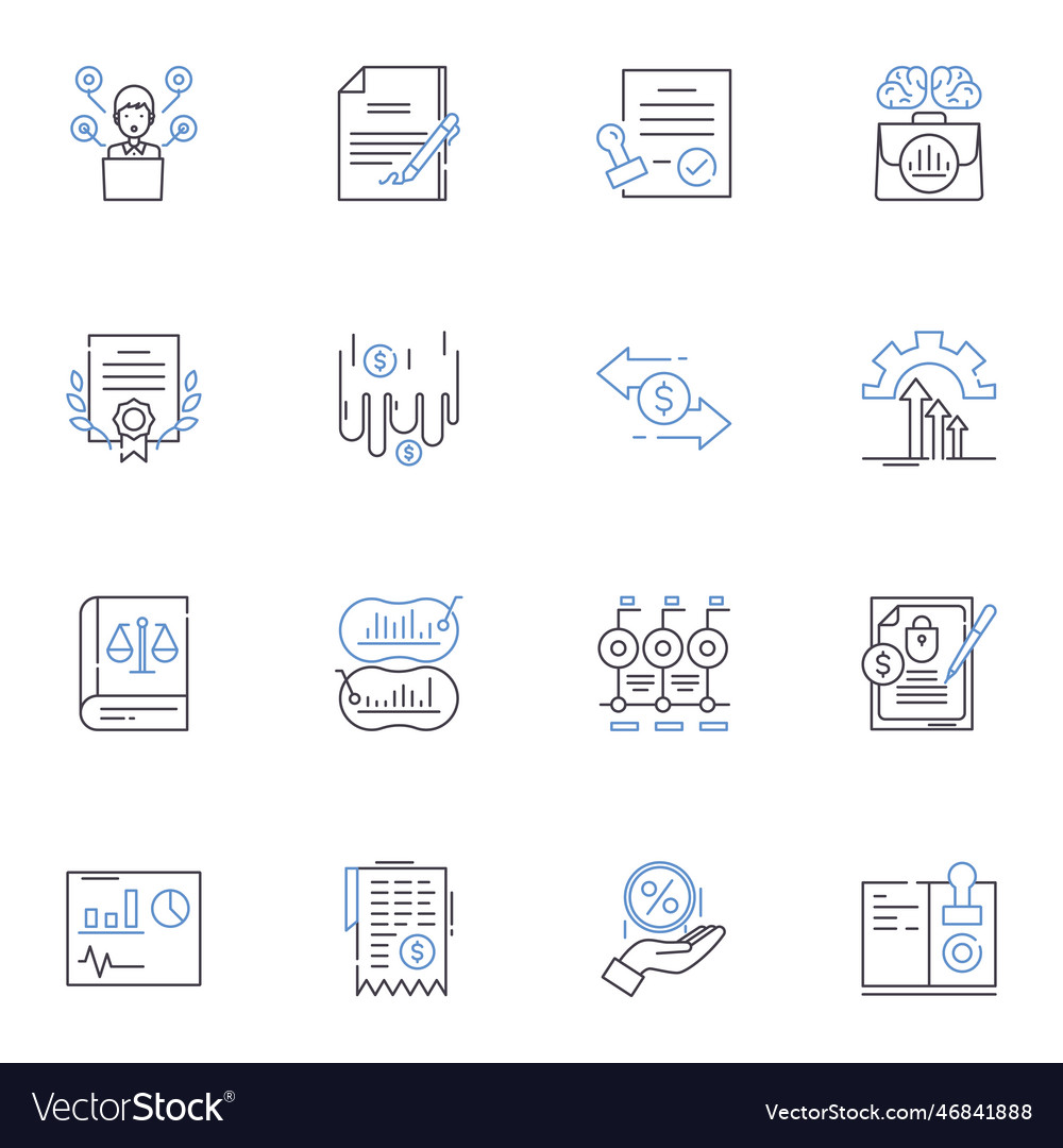 Legal counsellor line icons collection advocate Vector Image Legal counsellor line icons collection advocate Vector Image