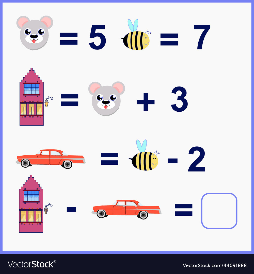 Math task additional education Royalty Free Vector Image